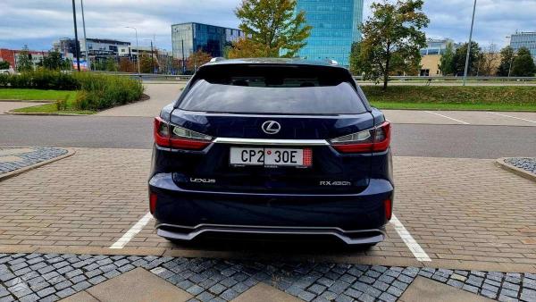 Blue Lexus RX 450h 2017 in Vilnius, with an engine capacity of 3.46 L and mileage of 260 thousand km for 22999 €, photo 7 on AUTOMOTO.COM.LV