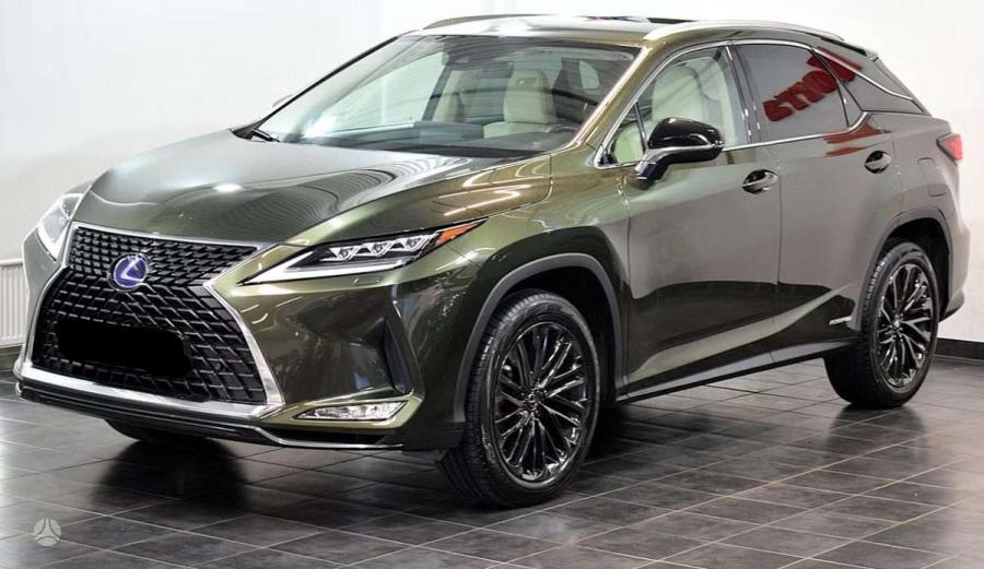 Green Lexus RX 450h 2022 in Vilnius, with an engine capacity of 3.46 L and mileage of 34 thousand km for 48000 €, photo 3 on AUTOMOTO.COM.LV
