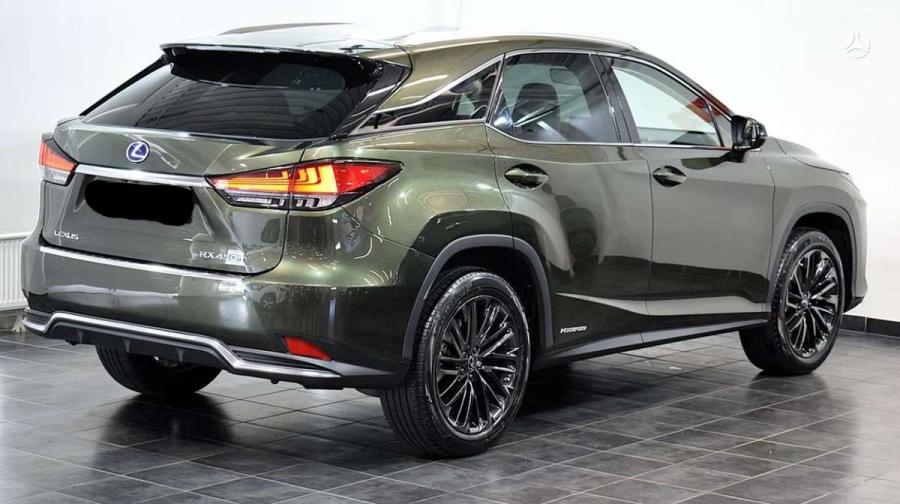 Green Lexus RX 450h 2022 in Vilnius, with an engine capacity of 3.46 L and mileage of 34 thousand km for 48000 €, photo 4 on AUTOMOTO.COM.LV