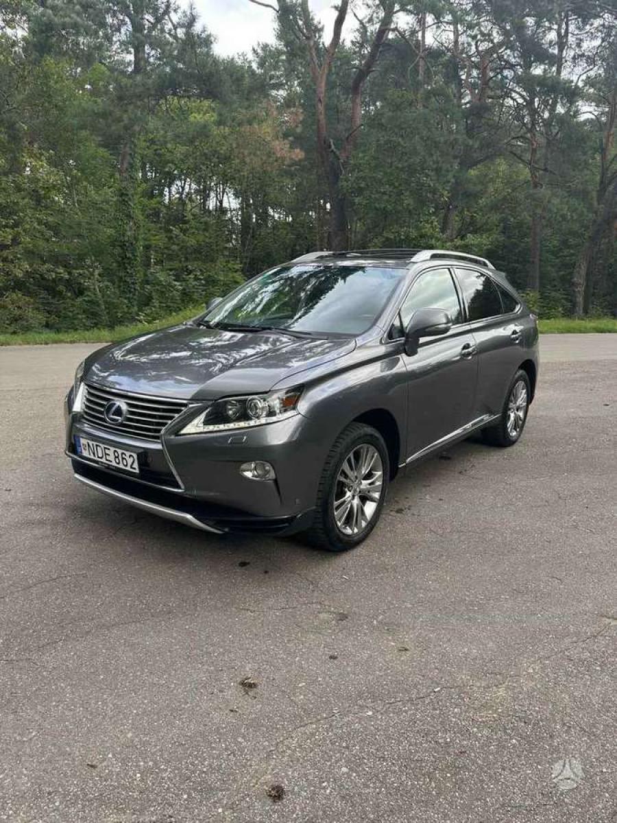 Pelēks Lexus RX 450h 2013 Kauņa, ar dzinēja tilpumu 3.46 L un nobraukumu 360 tūkst. km par 12200 €, foto 1 vietnē AUTOMOTO.COM.LV
