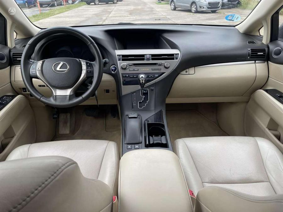 Grey Lexus RX 450h 2013 in Vilnius, with an engine capacity of 3.46 L and mileage of 201 thousand km for 14900 €, photo 8 on AUTOMOTO.COM.LV