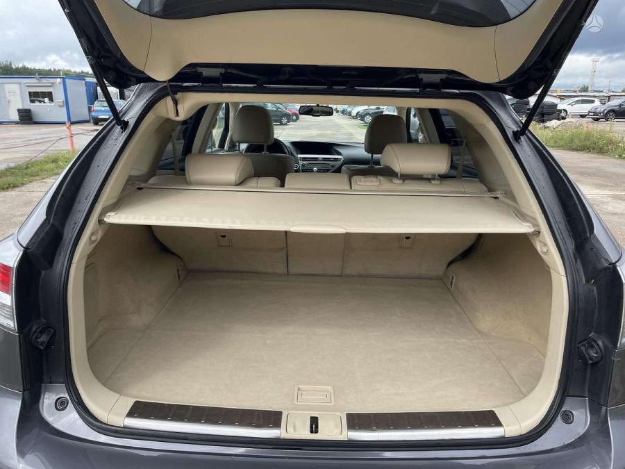 Grey Lexus RX 450h 2013 in Vilnius, with an engine capacity of 3.46 L and mileage of 201 thousand km for 14900 €, photo 18 on AUTOMOTO.COM.LV
