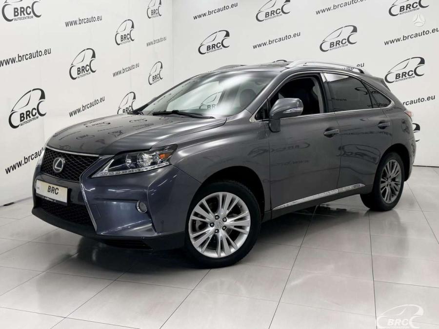 Grey Lexus RX 450h 2013 in Vilnius, with an engine capacity of 3.46 L and mileage of 315 thousand km for 10500 €, photo 1 on AUTOMOTO.COM.LV