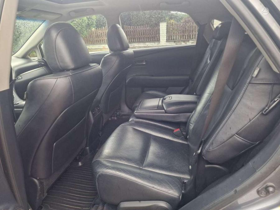Grey Lexus RX 450h 2013 in Vilnius, with an engine capacity of 3.46 L and mileage of 241 thousand km for 11300 €, photo 13 on AUTOMOTO.COM.LV