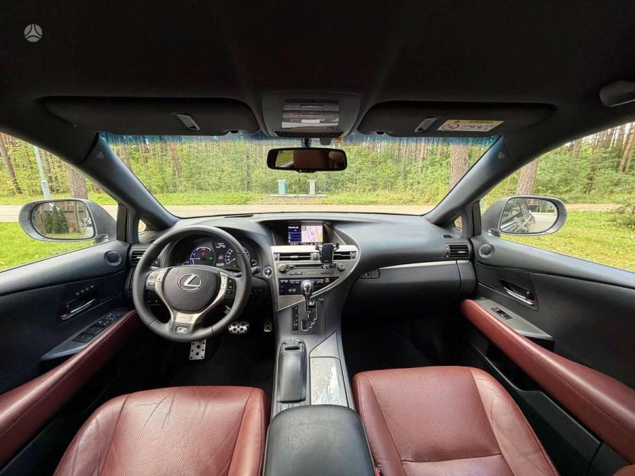 Grey Lexus RX 450h 2014 in Vilnius, with an engine capacity of 3.46 L and mileage of 270 thousand km for 17500 €, photo 28 on AUTOMOTO.COM.LV
