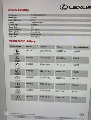 Grey Lexus RX 450h 2014 in Vilnius, with an engine capacity of 3.46 L and mileage of 270 thousand km for 17500 €, photo 35 on AUTOMOTO.COM.LV