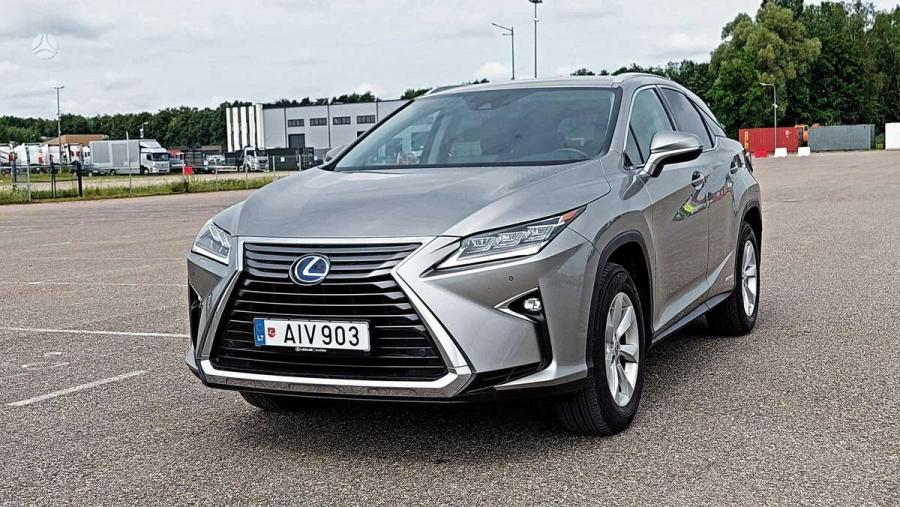 Grey Lexus RX 450h 2016 in Vilnius, with an engine capacity of 3.46 L and mileage of 151 thousand km for 28500 €, photo 3 on AUTOMOTO.COM.LV