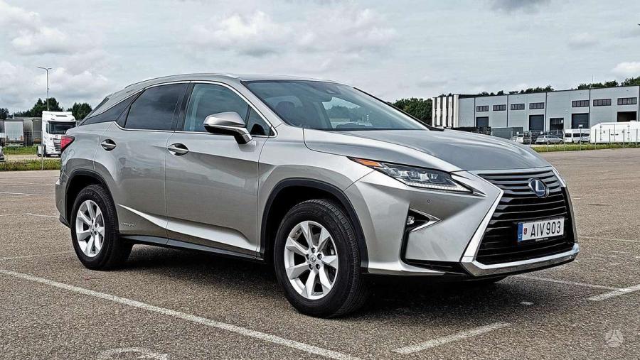 Grey Lexus RX 450h 2016 in Vilnius, with an engine capacity of 3.46 L and mileage of 151 thousand km for 28500 €, photo 6 on AUTOMOTO.COM.LV