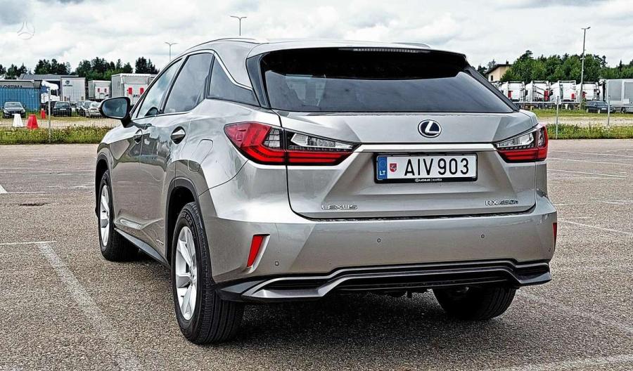 Grey Lexus RX 450h 2016 in Vilnius, with an engine capacity of 3.46 L and mileage of 151 thousand km for 28500 €, photo 11 on AUTOMOTO.COM.LV