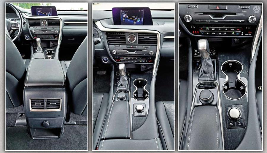 Grey Lexus RX 450h 2016 in Vilnius, with an engine capacity of 3.46 L and mileage of 151 thousand km for 28500 €, photo 28 on AUTOMOTO.COM.LV
