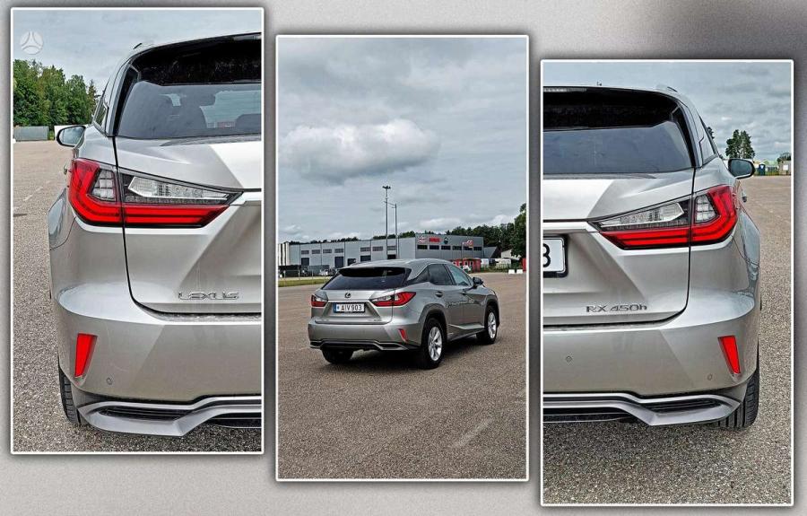 Grey Lexus RX 450h 2016 in Vilnius, with an engine capacity of 3.46 L and mileage of 151 thousand km for 28500 €, photo 39 on AUTOMOTO.COM.LV