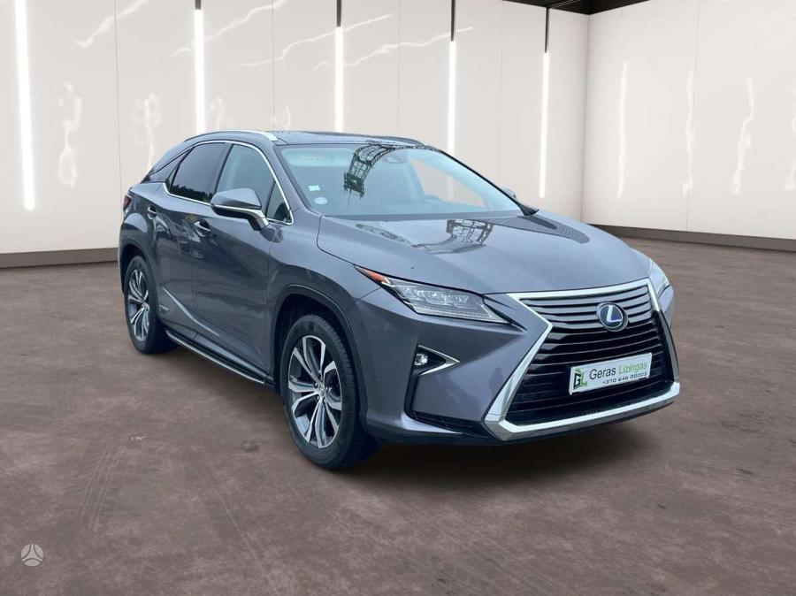 Grey Lexus RX 450h 2017 in Vilnius, with an engine capacity of 3.46 L and mileage of 170 thousand km for 29500 €, photo 1 on AUTOMOTO.COM.LV