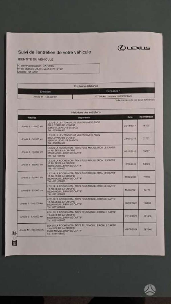 Серый Лексус RX 450h 2017 в Вильнюс, объемом двигателя 3.46 л и пробегом 170 тыс. км за 29500 €, фото 7 на AUTOMOTO.COM.LV