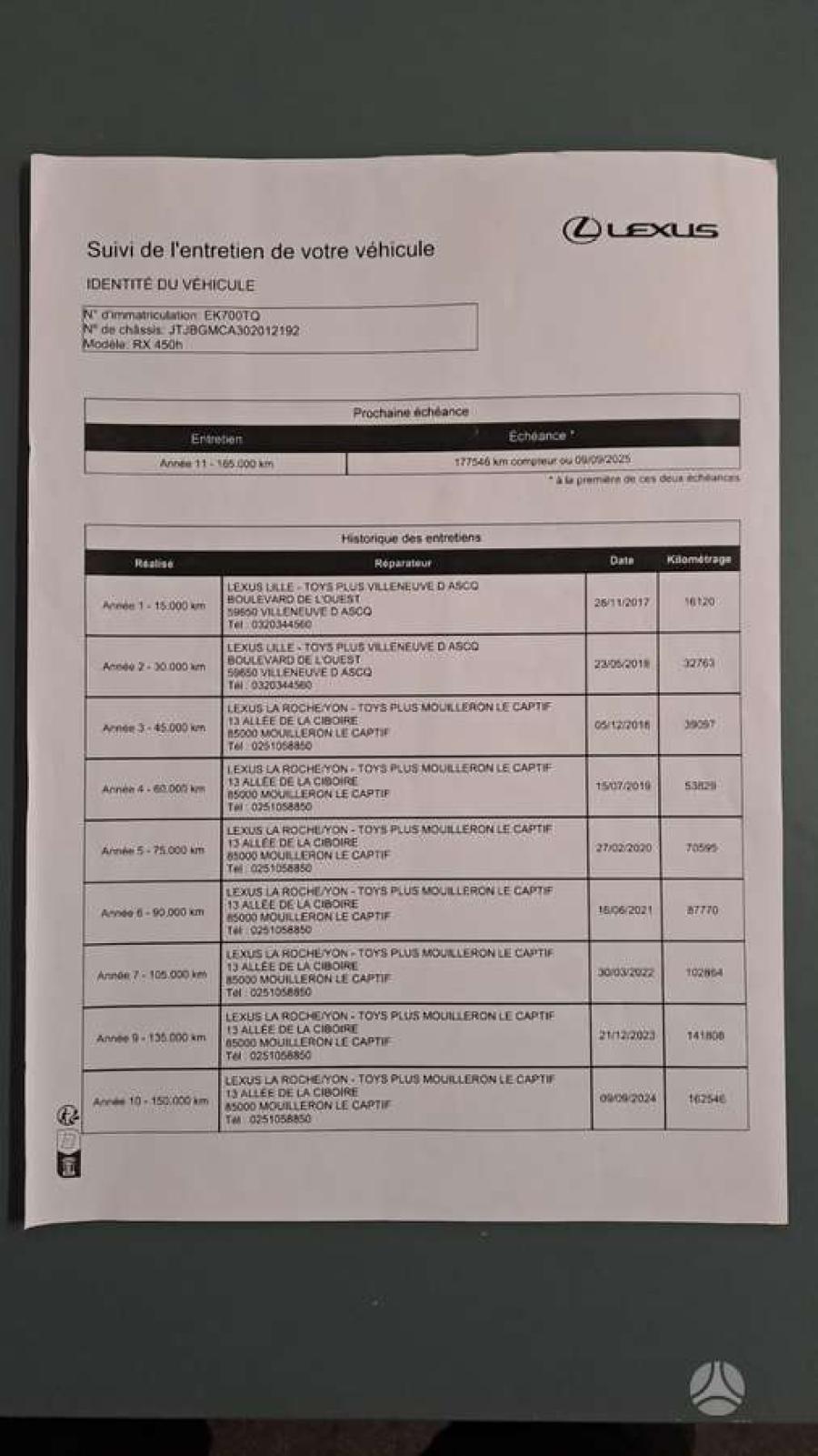 Grey Lexus RX 450h 2017 in Vilnius, with an engine capacity of 3.46 L and mileage of 170 thousand km for 29500 €, photo 7 on AUTOMOTO.COM.LV