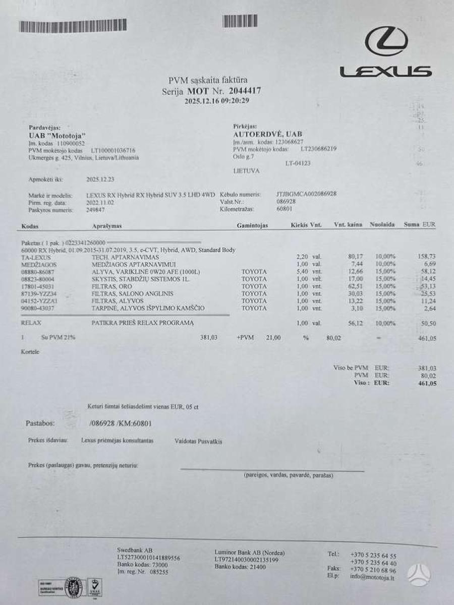 Серый Лексус RX 450h 2022 в Вильнюс, объемом двигателя 3.46 л и пробегом 61 тыс. км за 42250 €, фото 37 на AUTOMOTO.COM.LV