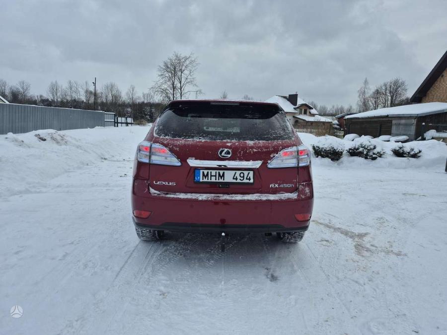Red Lexus RX 450h 2009 in Vilnius, with an engine capacity of 3.46 L and mileage of 334 thousand km for 10980 €, photo 6 on AUTOMOTO.COM.LV