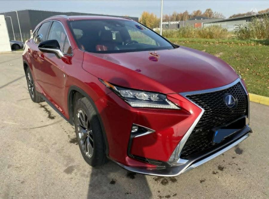 Sarkans Lexus RX 450h 2018 Kauņa, ar dzinēja tilpumu 3.46 L un nobraukumu 256 tūkst. km par 29500 €, foto 1 vietnē AUTOMOTO.COM.LV