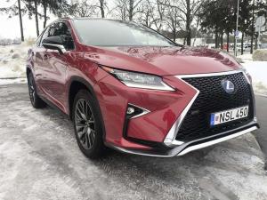 Red Lexus RX 450h 2019 in Vilnius, with an engine capacity of 3.46 L and mileage of 148 thousand km for 33850 €, photo 3 on AUTOMOTO.COM.LV