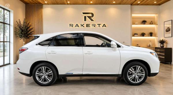 White Lexus RX 450h 2015 in Vilnius, with an engine capacity of 3.46 L and mileage of 170 thousand km for 19800 €, photo 6 on AUTOMOTO.COM.LV