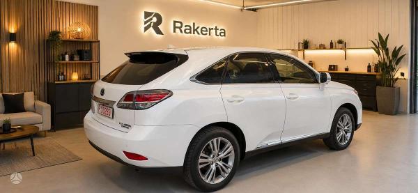 White Lexus RX 450h 2015 in Vilnius, with an engine capacity of 3.46 L and mileage of 170 thousand km for 19800 €, photo 7 on AUTOMOTO.COM.LV
