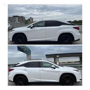 White Lexus RX 450h 2017 in Vilnius, with an engine capacity of 3.46 L and mileage of 93 thousand km for 30300 €, photo 8 on AUTOMOTO.COM.LV