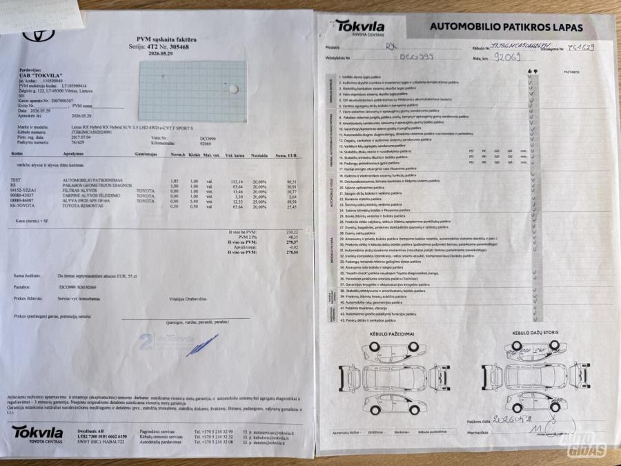 Белый Лексус RX 450h 2017 в Авиженяй, объемом двигателя 3.50 л и пробегом 93 тыс. км за 29950 €, фото 33 на AUTOMOTO.COM.LV