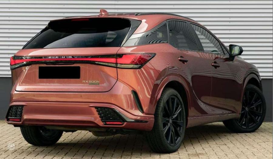 Brown Lexus RX 500h 2023 in Vilnius, with an engine capacity of 2.39 L and mileage of 50 thousand km for 65600 €, photo 3 on AUTOMOTO.COM.LV