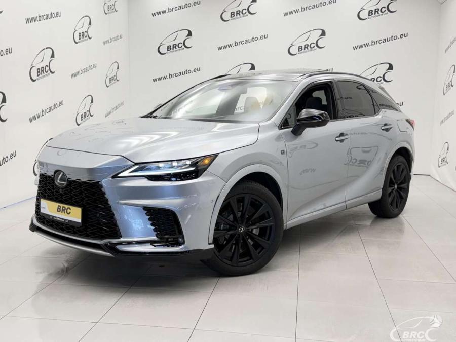 Pelēks Lexus RX 500h 2023 Viļņa, ar dzinēja tilpumu 2.39 L un nobraukumu 17 tūkst. km par 62900 €, foto 1 vietnē AUTOMOTO.COM.LV