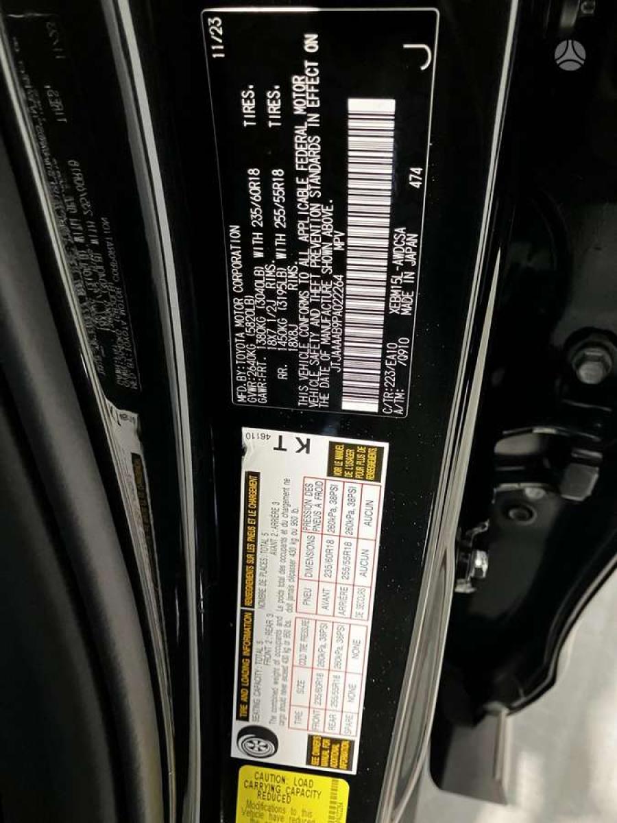 Черный Лексус RZ 450e 2023 в Клайпеда, объемом двигателя 0.00 л и пробегом 50 тыс. км за 41500 €, фото 30 на AUTOMOTO.COM.LV