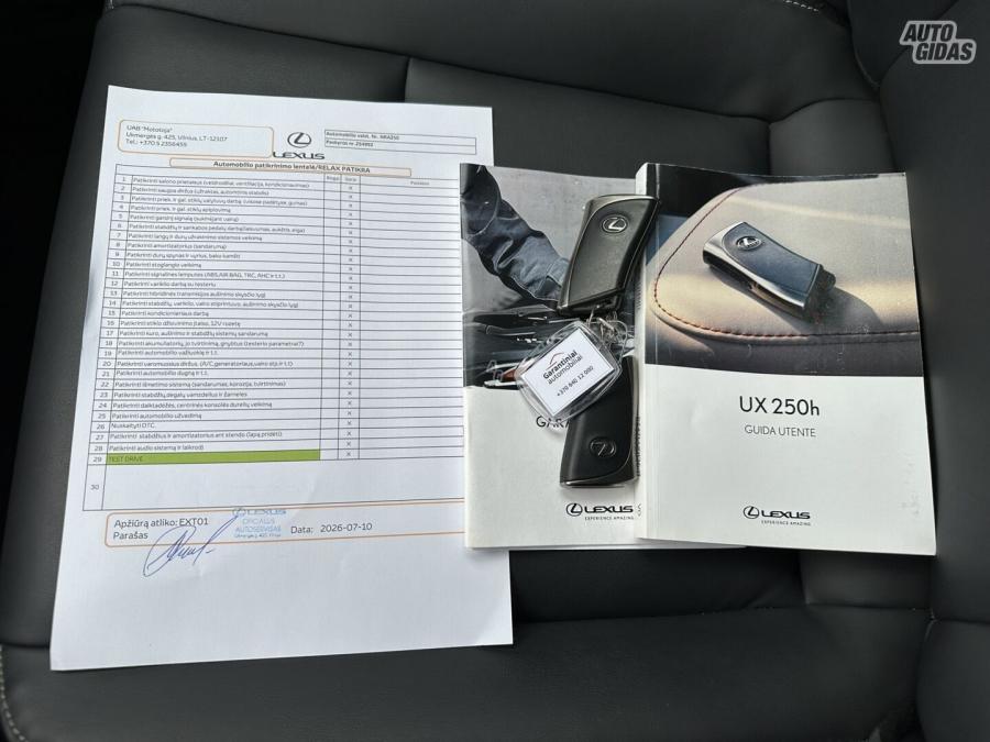 Zils Lexus UX 250h 2023 Avižieniai, ar dzinēja tilpumu 2.00 L un nobraukumu 44 tūkst. km par 31750 €, foto 33 vietnē AUTOMOTO.COM.LV