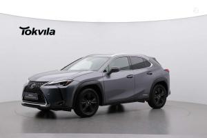 Grey Lexus UX 250h 2021 in Vilnius, with an engine capacity of 1.99 L and mileage of 120 thousand km for 24900 €, photo  on AUTOMOTO.COM.LV
