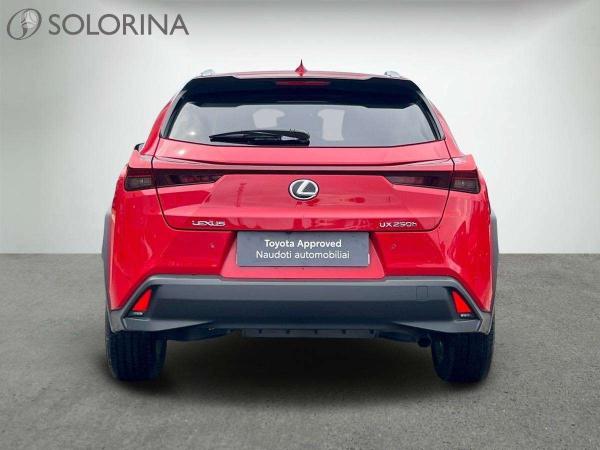 Red Lexus UX 250h 2023 in Klaipeda, with an engine capacity of 1.99 L and mileage of 32 thousand km for 29900 €, photo 4 on AUTOMOTO.COM.LV
