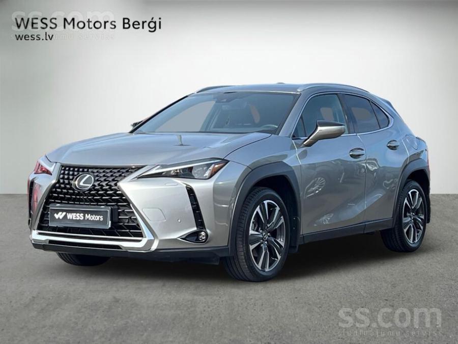 Grey Lexus UX 2024 in Riga, with an engine capacity of 2.00 L and mileage of 35 thousand km for 31990 €, photo 1 on AUTOMOTO.COM.LV