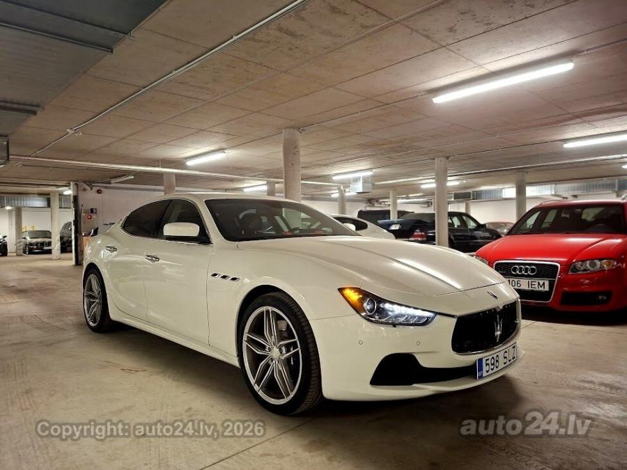 White Maserati Ghibli 2014 in Tallinn, with an engine capacity of 3.00 L and mileage of 35 thousand km for 31900 €, photo 1 on AUTOMOTO.COM.LV
