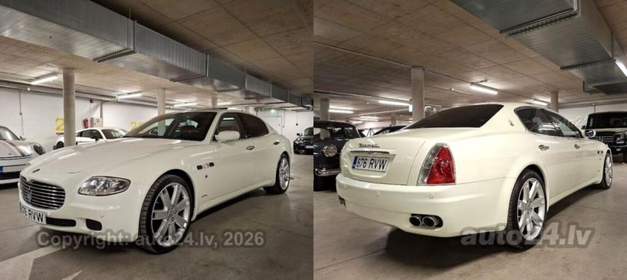White Maserati Quattroporte 2007 in Tallinn, with an engine capacity of 4.20 L and mileage of 133 thousand km for 12000 €, photo 17 on AUTOMOTO.COM.LV