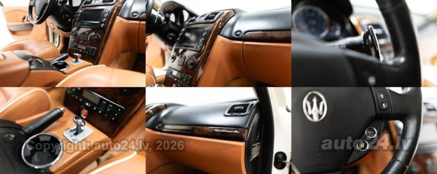 White Maserati Quattroporte 2007 in Tallinn, with an engine capacity of 4.20 L and mileage of 133 thousand km for 12000 €, photo 18 on AUTOMOTO.COM.LV