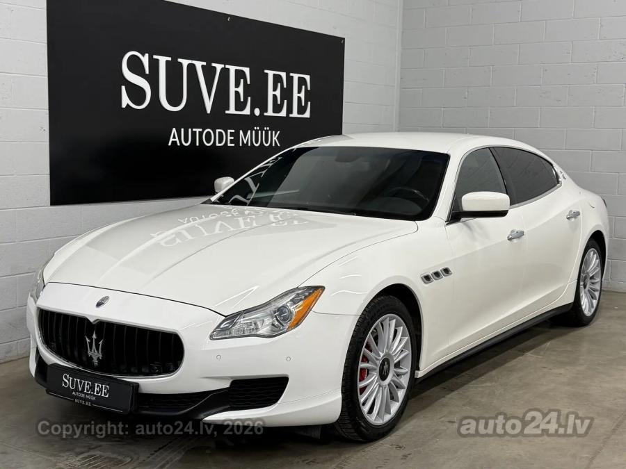 White Maserati Quattroporte 2014 in Tallinn, with an engine capacity of 3.00 L and mileage of 63 thousand km for 19995 €, photo 1 on AUTOMOTO.COM.LV
