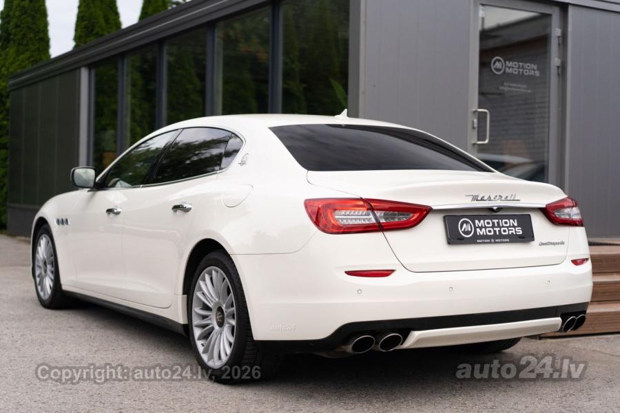 White Maserati Quattroporte 2014 in Tallinn, with an engine capacity of 3.00 L and mileage of 63 thousand km for 19900 €, photo 3 on AUTOMOTO.COM.LV