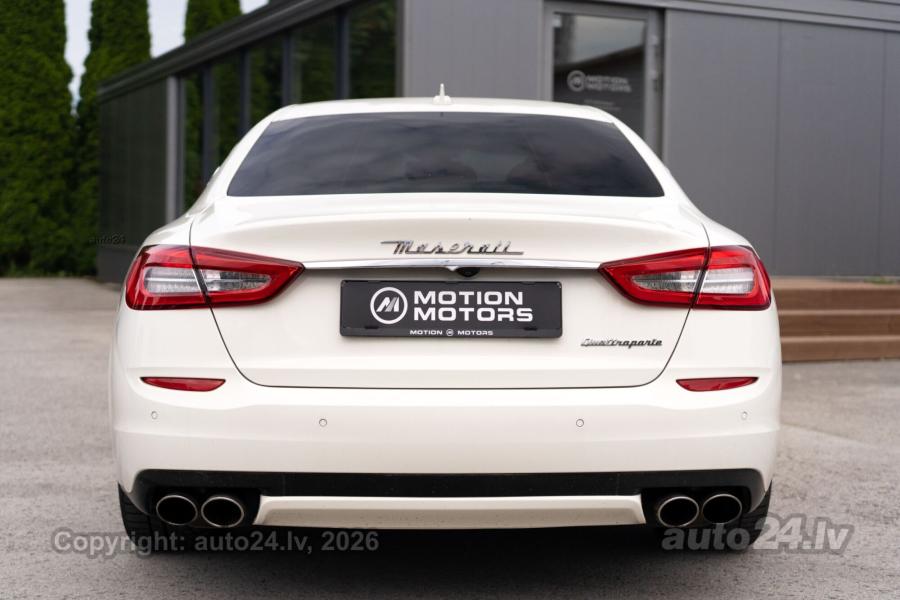 White Maserati Quattroporte 2014 in Tallinn, with an engine capacity of 3.00 L and mileage of 63 thousand km for 19900 €, photo 5 on AUTOMOTO.COM.LV