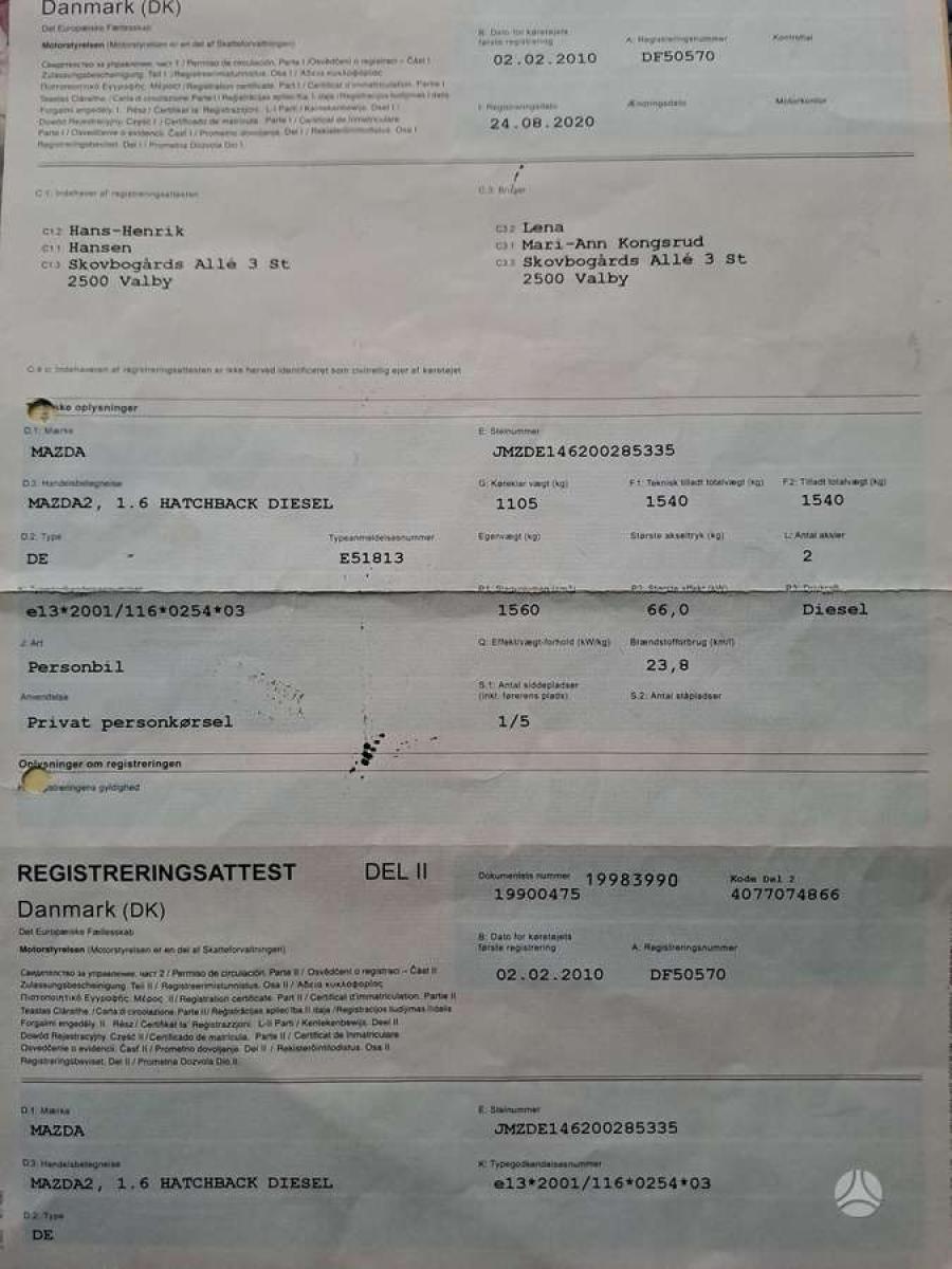 Mazda 2 2010 Kauņa, ar dzinēja tilpumu 1.56 L un nobraukumu 235 tūkst. km par 1500 €, foto 9 vietnē AUTOMOTO.COM.LV