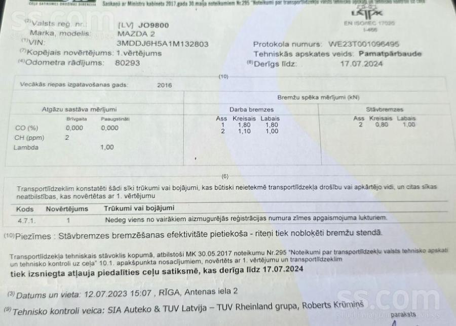 Balts Mazda 2 2016 Rīga, ar dzinēja tilpumu 1.50 L un nobraukumu 110 tūkst. km par 9200 €, foto 19 vietnē AUTOMOTO.COM.LV