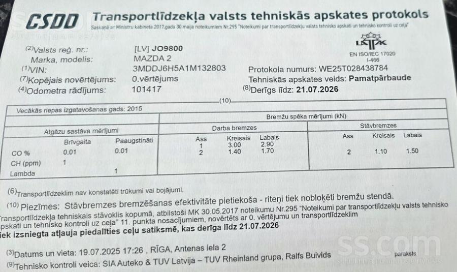 Balts Mazda 2 2016 Rīga, ar dzinēja tilpumu 1.50 L un nobraukumu 110 tūkst. km par 9200 €, foto 21 vietnē AUTOMOTO.COM.LV