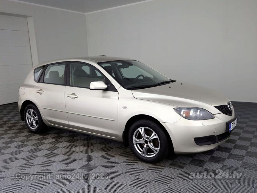 Beige Mazda 3 2006 in Tallinn, with an engine capacity of 1.60 L and mileage of 92 thousand km for 1399 €, photo 1 on AUTOMOTO.COM.LV