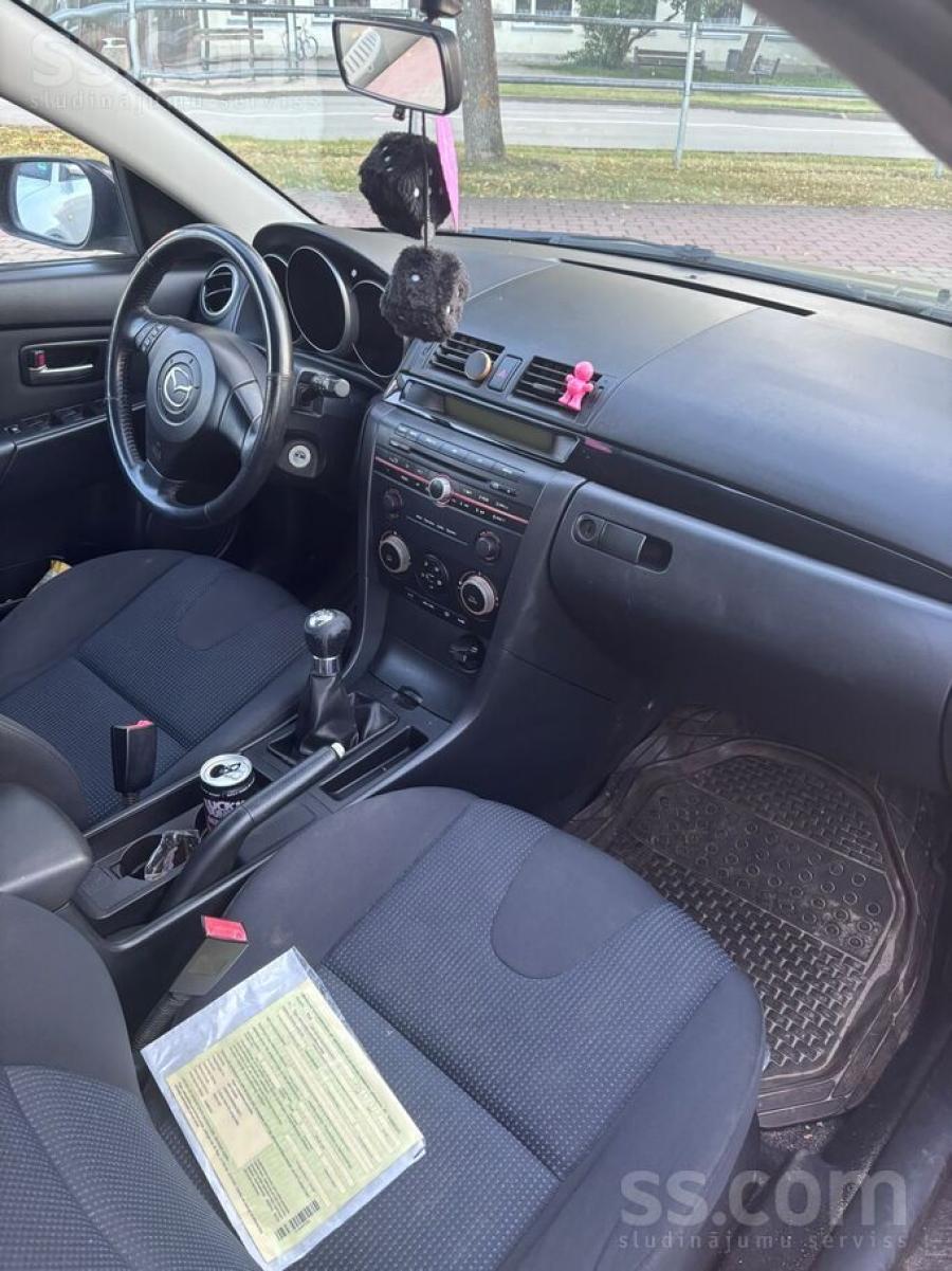Melns Mazda 3 2006 Rīga, ar dzinēja tilpumu 1.60 L un nobraukumu 300 tūkst. km par 1000 €, foto 7 vietnē AUTOMOTO.COM.LV