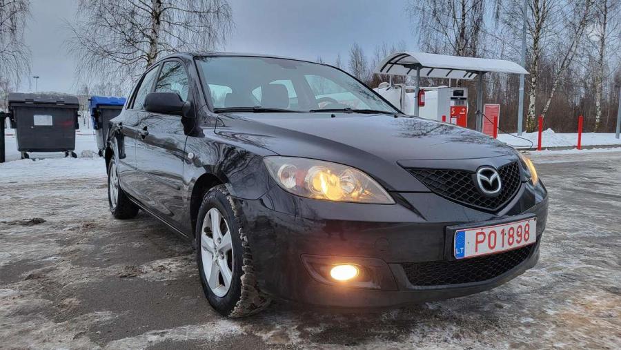 Melns Mazda 3 2009 Šauļi, ar dzinēja tilpumu 1.56 L un nobraukumu 233 tūkst. km par 2149 €, foto 1 vietnē AUTOMOTO.COM.LV