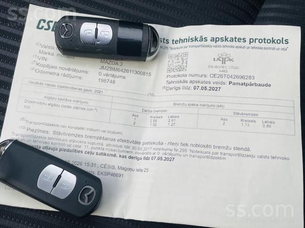 Черный Мазда 3 2015 в Цесис, объемом двигателя 2.20 л и пробегом 201 тыс. км за 5750 €, фото 11 на AUTOMOTO.COM.LV
