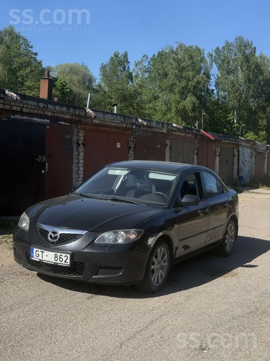 Черный Мазда 3 2007 в Рига, объемом двигателя 1.60 л и пробегом 320 тыс. км за 499 €, фото 1 на AUTOMOTO.COM.LV