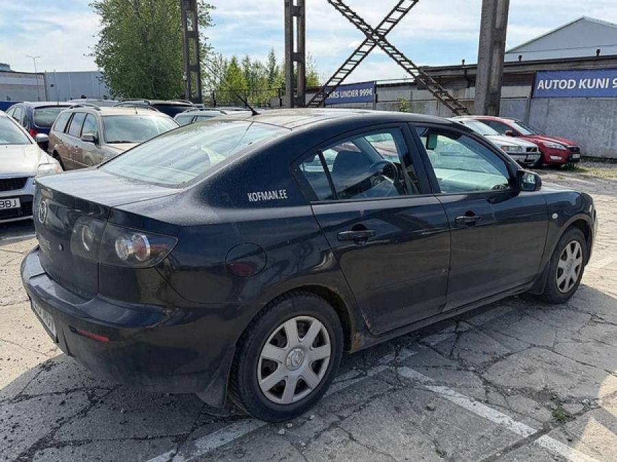 Black Mazda 3 2007 in Tallinn, with an engine capacity of 1.60 L and mileage of 177 thousand km for 399 €, photo 4 on AUTOMOTO.COM.LV