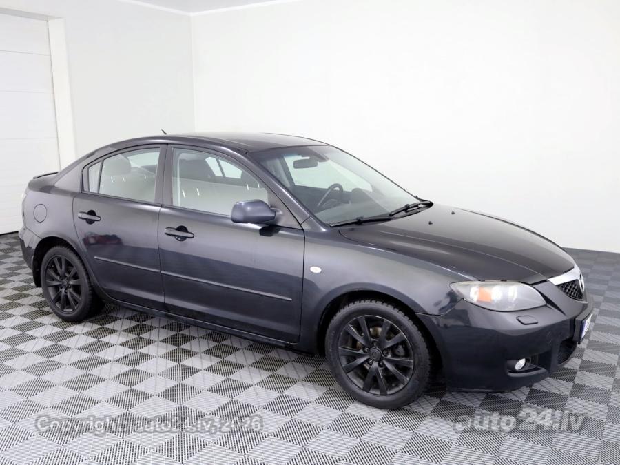 Black Mazda 3 2007 in Tallinn, with an engine capacity of 1.60 L and mileage of 197 thousand km for 899 €, photo 1 on AUTOMOTO.COM.LV