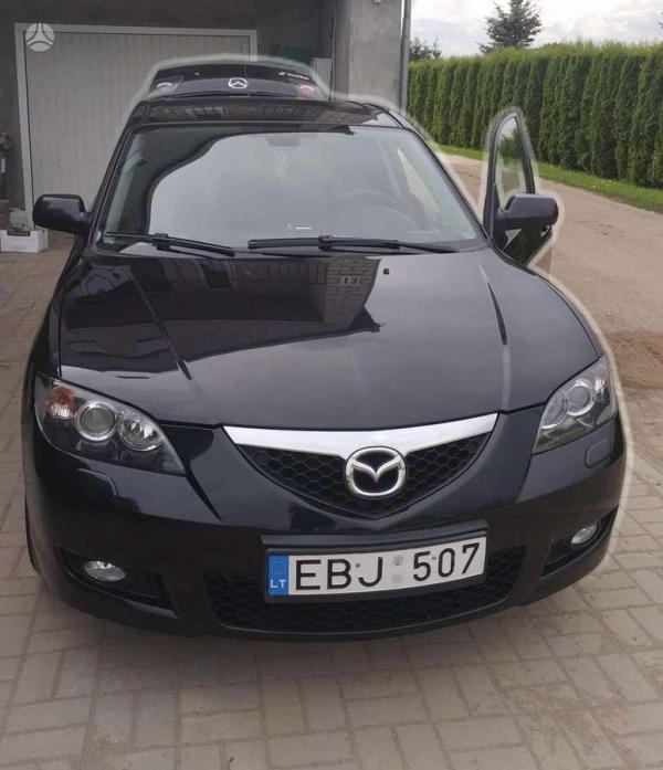 Melns Mazda 3 2008 Mažeikiai, ar dzinēja tilpumu 1.60 L un nobraukumu 170 tūkst. km par 3000 €, foto 1 vietnē AUTOMOTO.COM.LV
